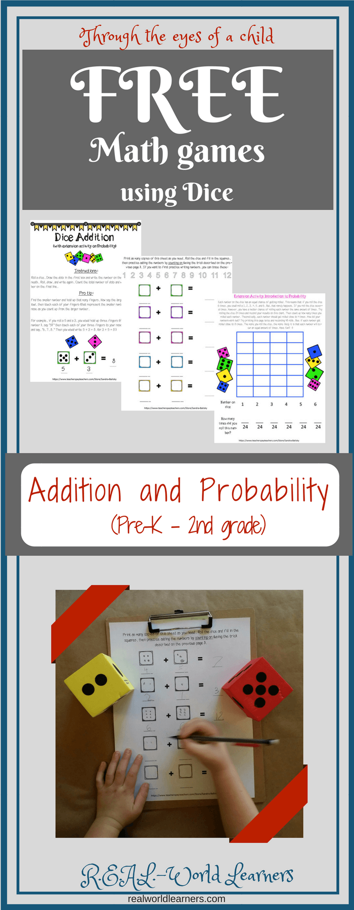 Math With Dice Addition And Probability тлж R E A L World Learners