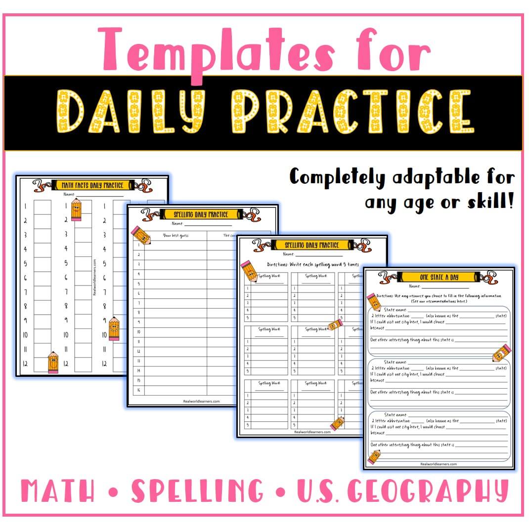 Daily Skills Practice Templates ⋆ R.E.A.L.-World Learners