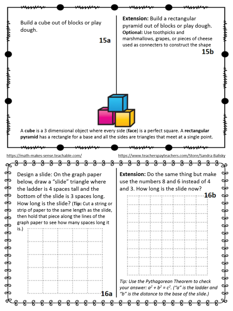 Sample of Monthly Math for Fun activity sets ⋆ R.E.A.L.-World Learners