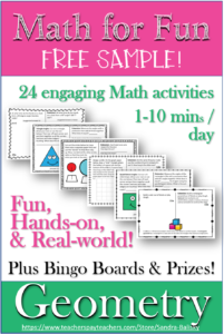 Sample of Monthly Math for Fun activity sets ⋆ R.E.A.L.-World Learners